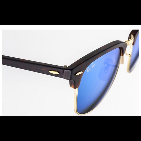 Ray-Ban | Accessories | Rayban Clubmaster Blue Flash Lens Sunglas ...